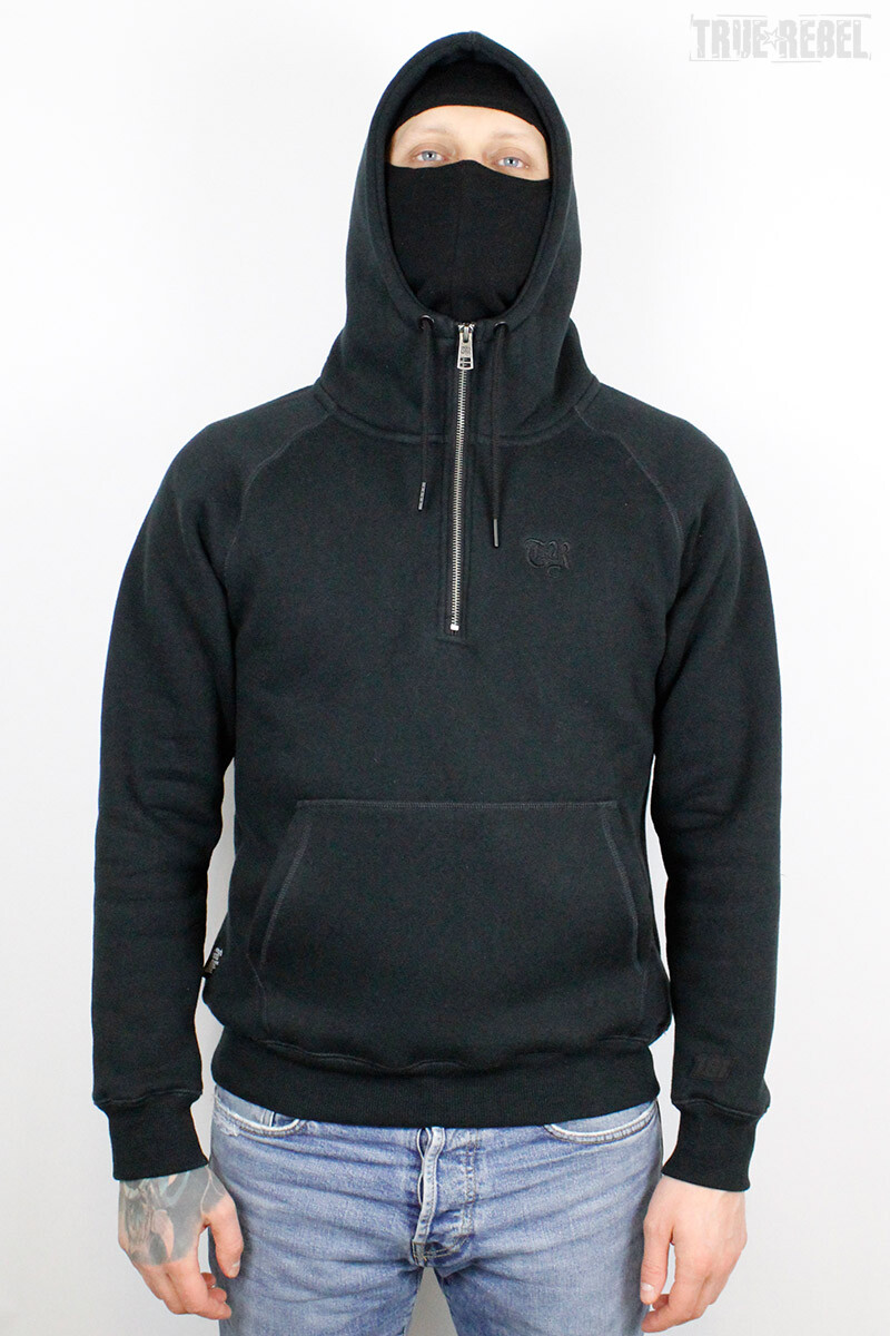 True Rebel Ninja Half Zip Hoodie Black, 50,00